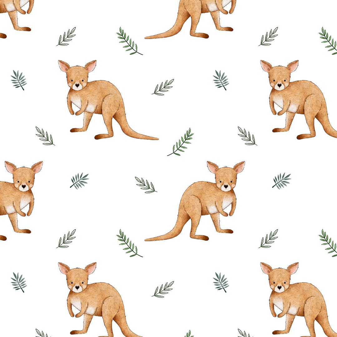Australian Kangaroo Seamless Pattern, Joey Cute Fabric Design, Seamless ...