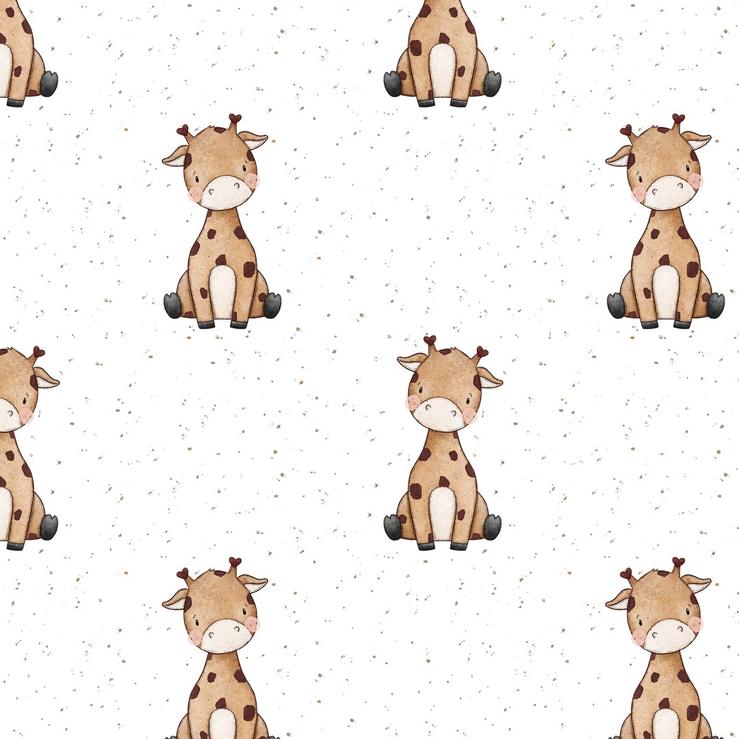 Cute Giraffe Seamless Pattern Digital File, Safari Fabric Design ...