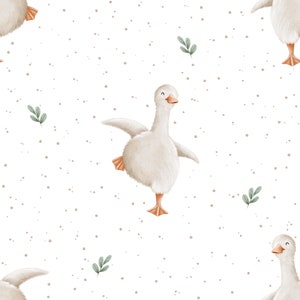 Spring Goose Seamless Pattern, Duck Digital File, Farm Fabric Design ...