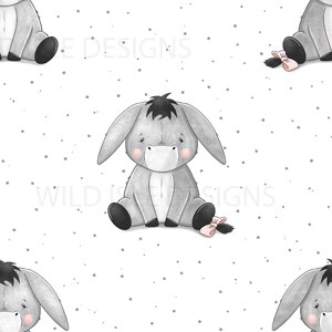 Hand Drawn Donkey Fairy Tale Seamless Pattern Digital File, Farm Fabric ...
