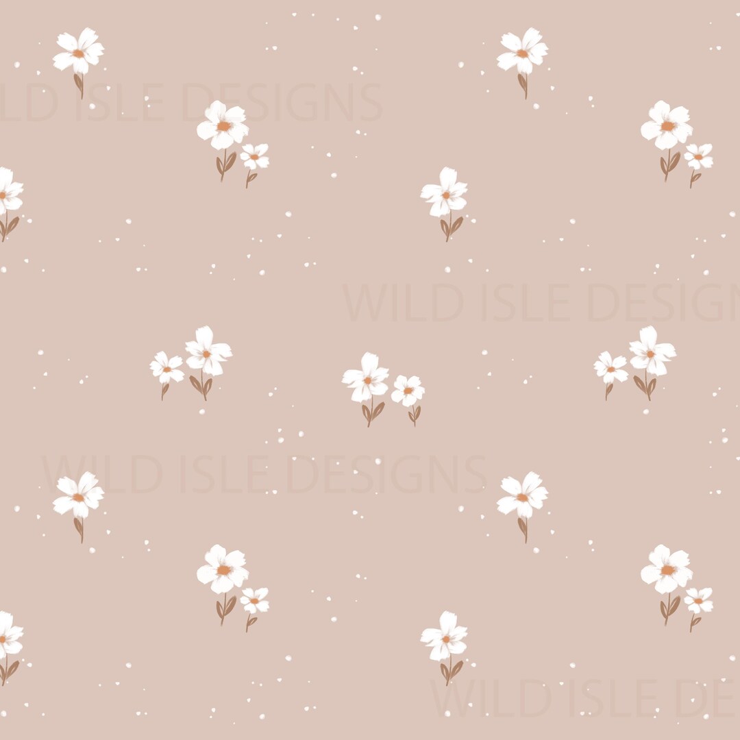 Hand Drawn Wild Flower Daisy Seamless Pattern File Design, Floral Seamless, Non-exclusive ...