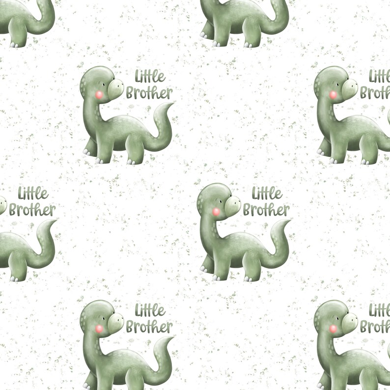 Little Brother Dinosaur Seamless Pattern, Fabric Design, Repeat Pattern ...