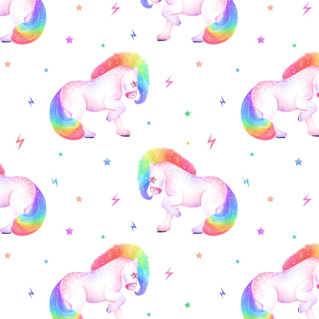 Rainbow Unicorn Seamless Pattern and Free Clip Art, Pride Stand Tall ...