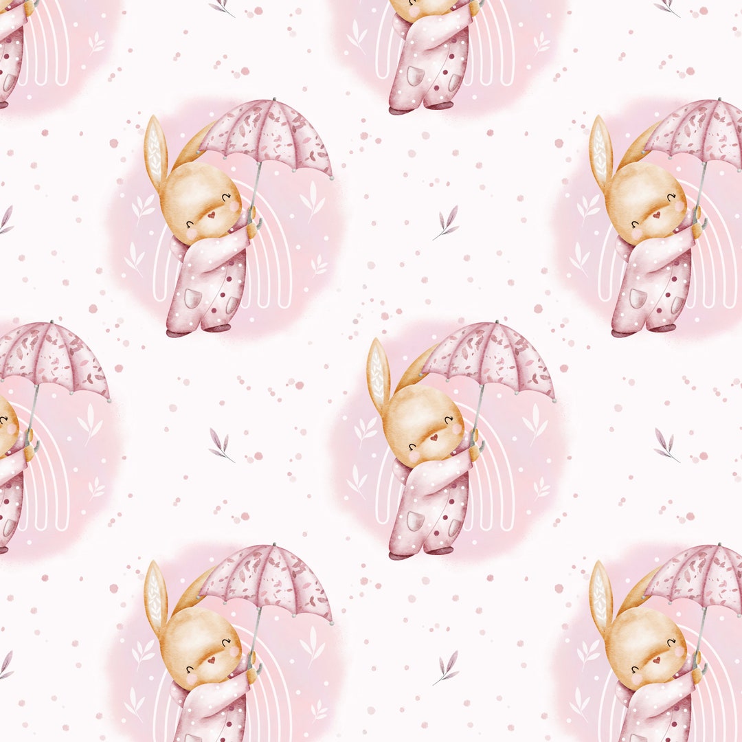 Bunny Seamless Pattern Digital File, Rabbit Fabric Design, Baby ...