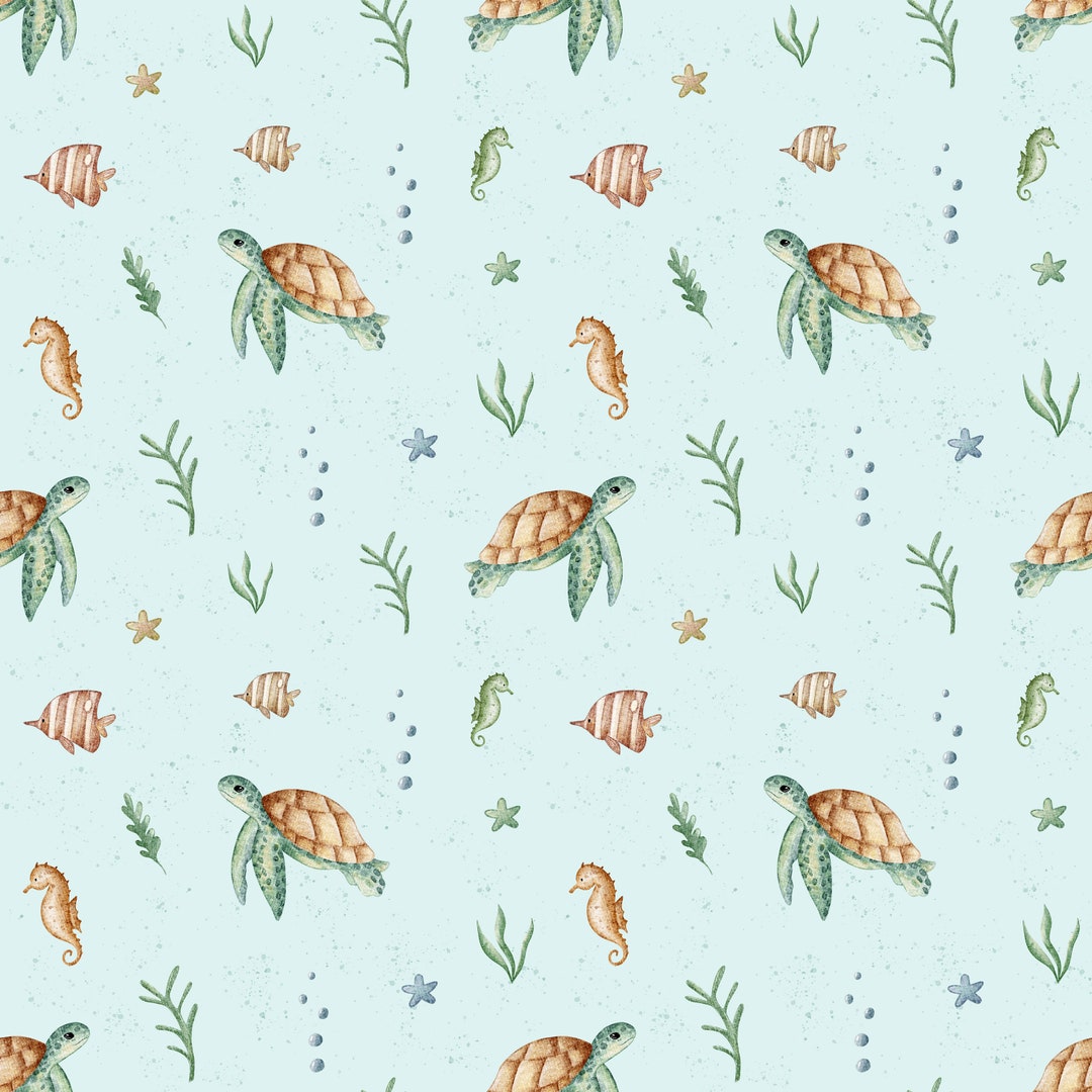Ocean Seamless Pattern Digital File, Under the Sea Fabric Design, Baby ...