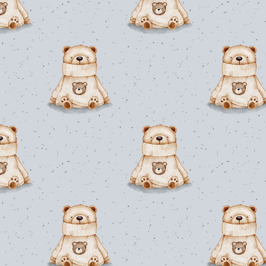 Teddy Bear Seamless Digital File, Fabric Design, Cute Bedtime Seamless ...