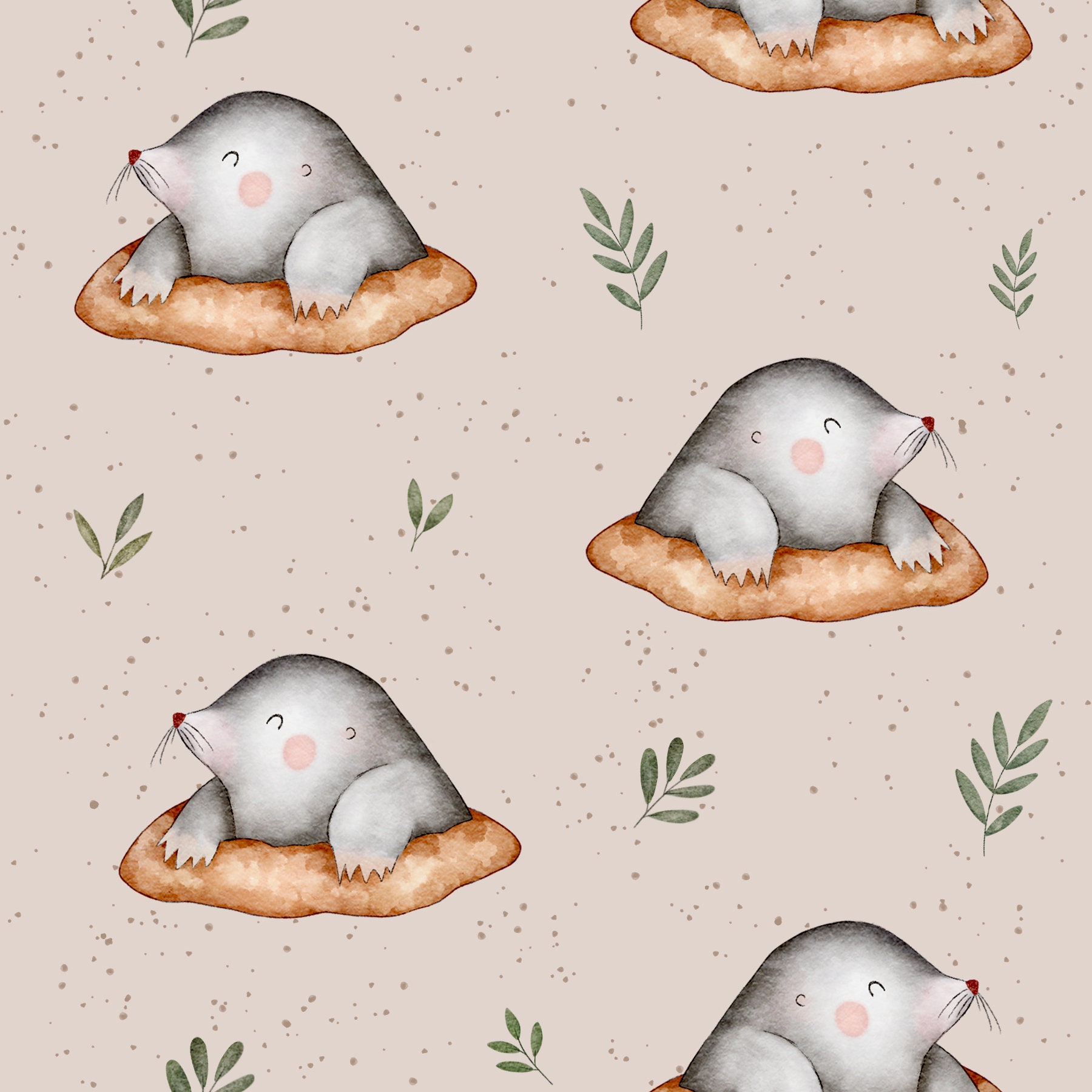 Holey Moley Seamless Pattern Mole Fabric Design Baby - Etsy