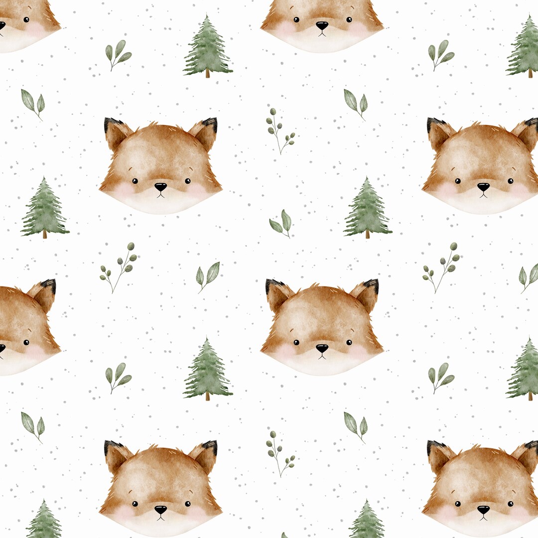 Fox Seamless Pattern Digital File Repeat, Cute Fabric Design, Baby ...