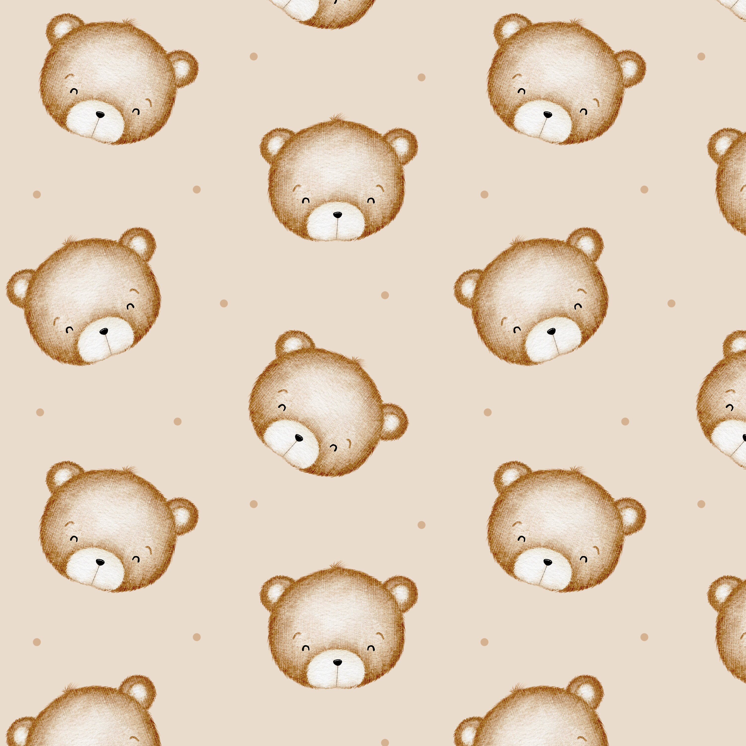 Teddy Seamless Pattern, Bear Fabric Design, Baby Seamless Pattern ...
