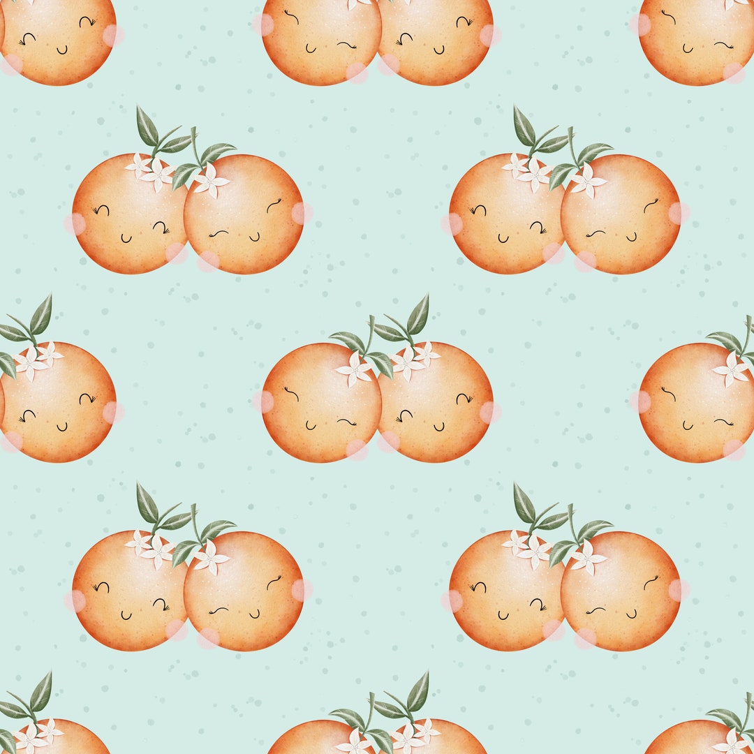 Oranges Seamless Pattern, Cute Fruit Fabric Design, Baby Seamless ...