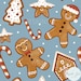 Gingerbread Man Seamless Pattern, Christmas Fabric Design, Kids ...