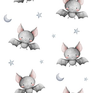 Cute Halloween Bats Seamless Pattern Design File, Fabric Design ...