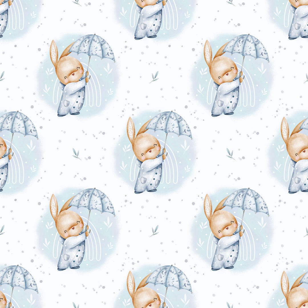 Bunny Seamless Pattern Digital File, Rabbit Fabric Design, Baby ...