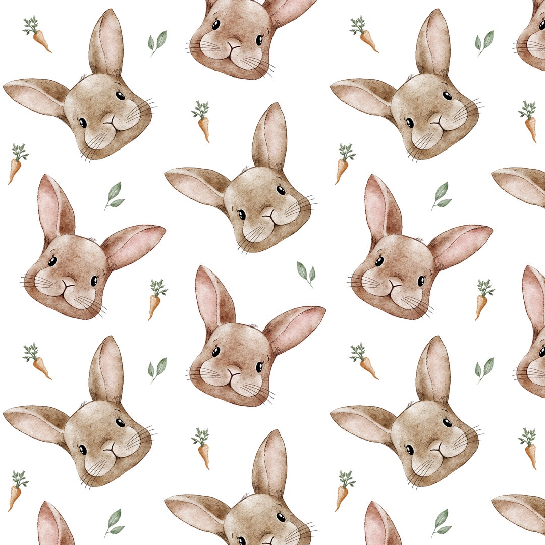 Handdrawn Easter Bunny Seamless Pattern Digital File, Unisex Repeat ...