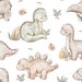 Baby Dinosaur Seamless Pattern Digital, Jurassic Park, Boys Repeat ...