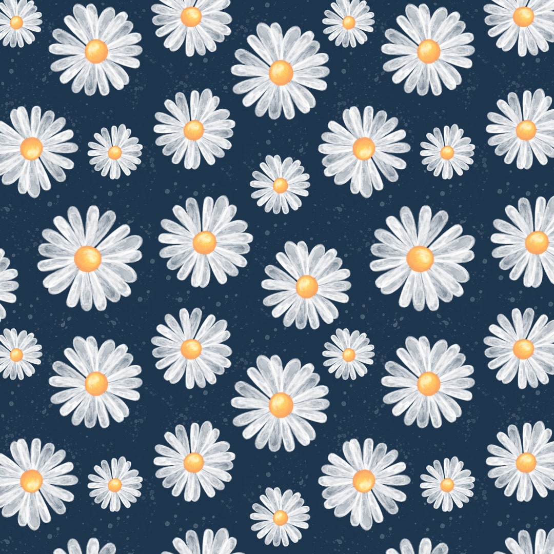 Spring Daisy Seamless Pattern Digital File, Floral Repeat Design ...