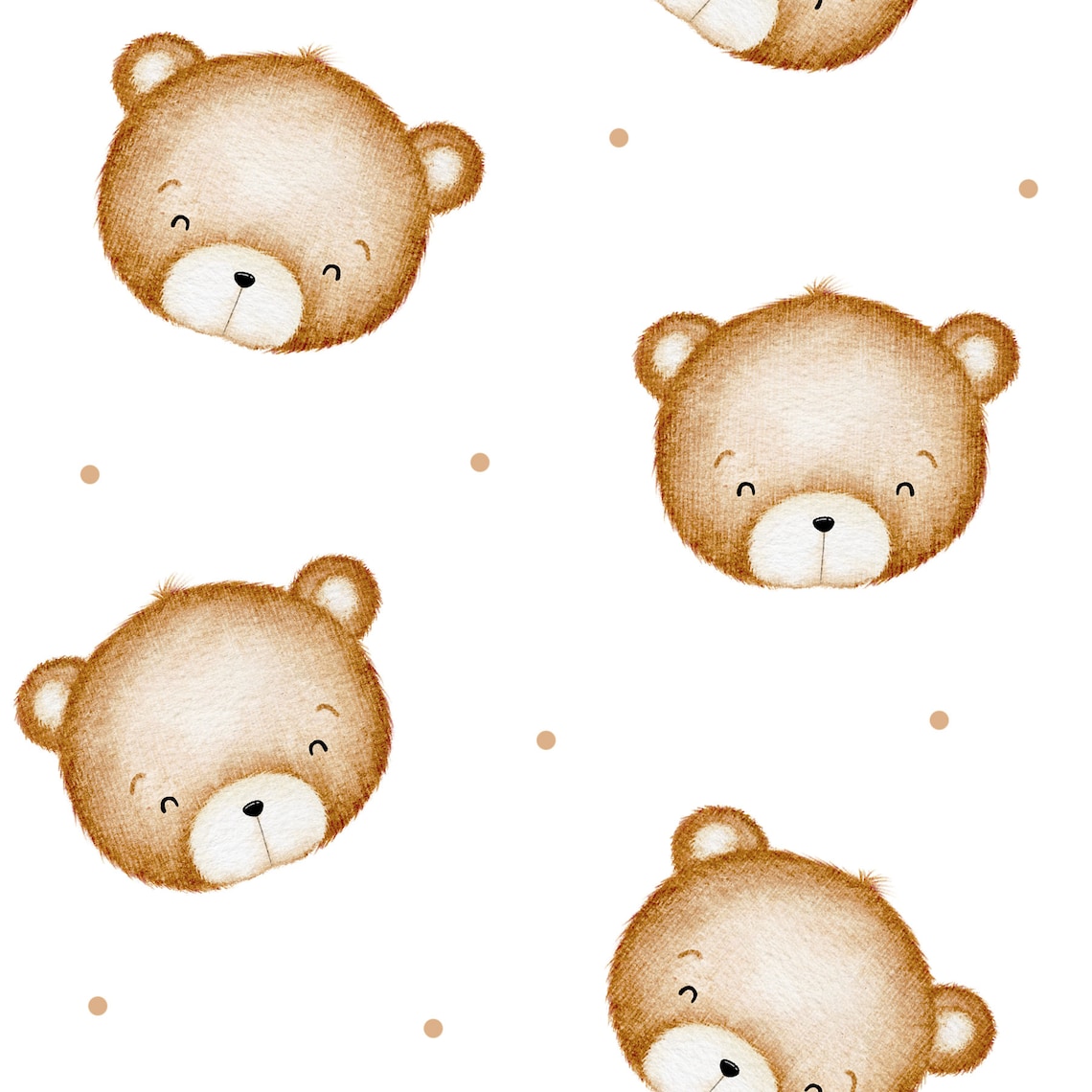 Teddy Seamless Pattern, Bear Fabric Design, Baby Seamless Pattern ...
