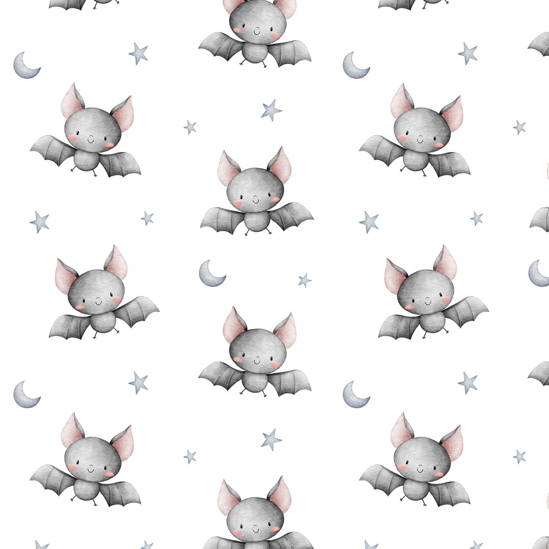Cute Halloween Bats Seamless Pattern Design File, Fabric Design ...
