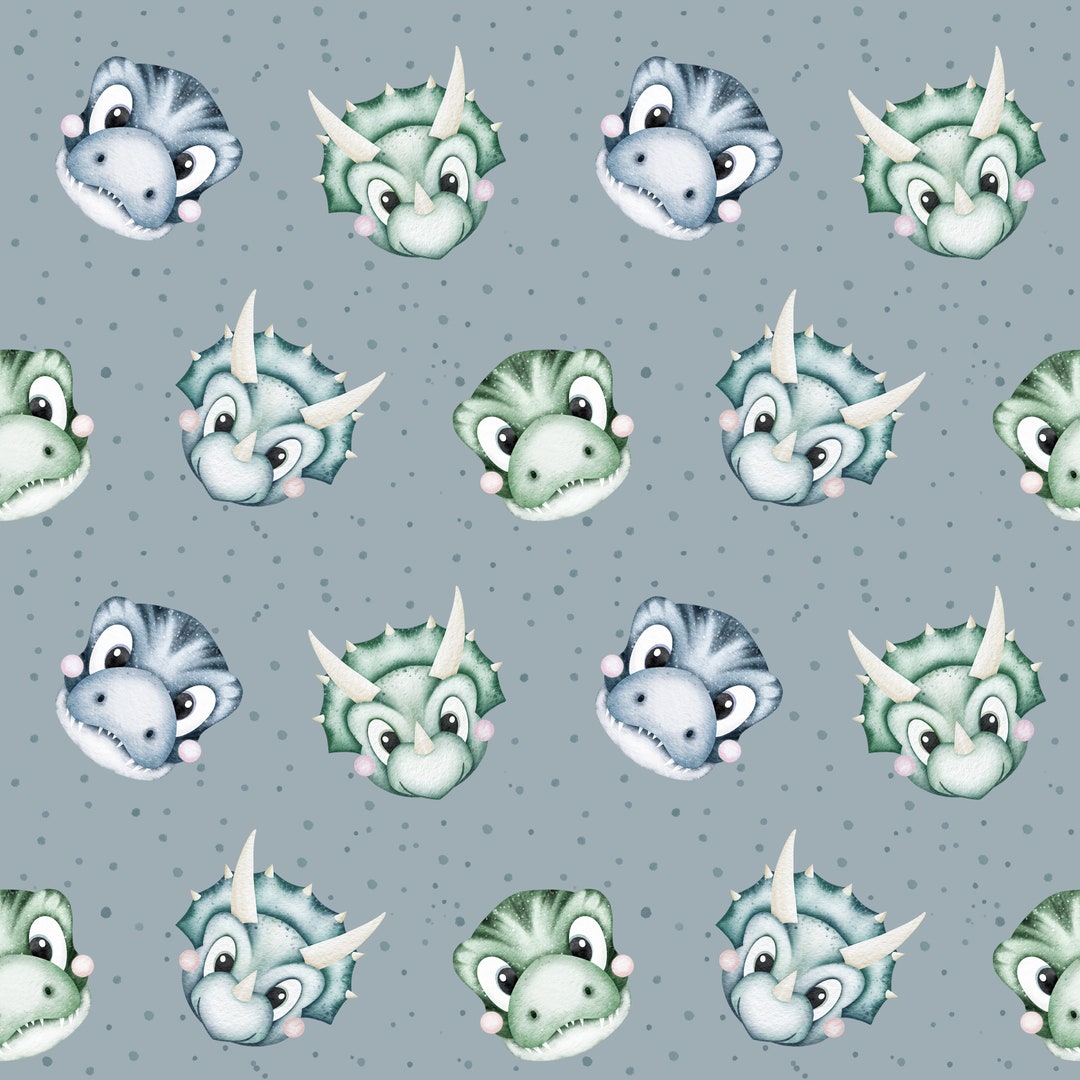Dinosaur Seamless Pattern, T-rex Fabric Design, Baby Seamless Pattern ...