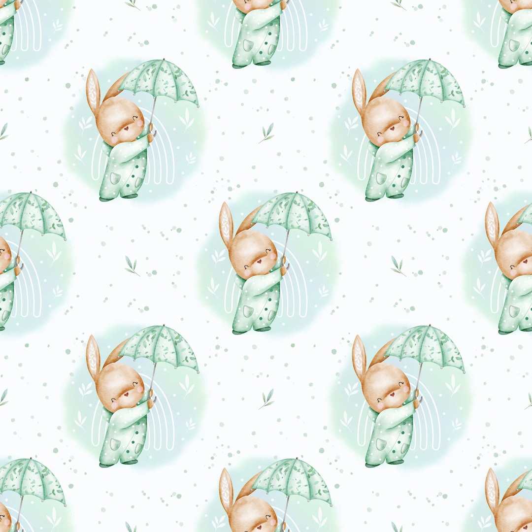 Bunny Seamless Pattern Digital File , Rabbit Fabric Design, Baby ...