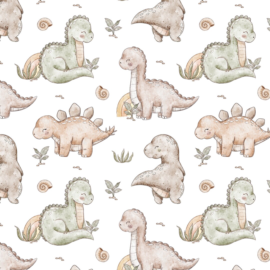 Baby Dinosaur Seamless Pattern Digital, Jurassic Park, Boys Repeat ...