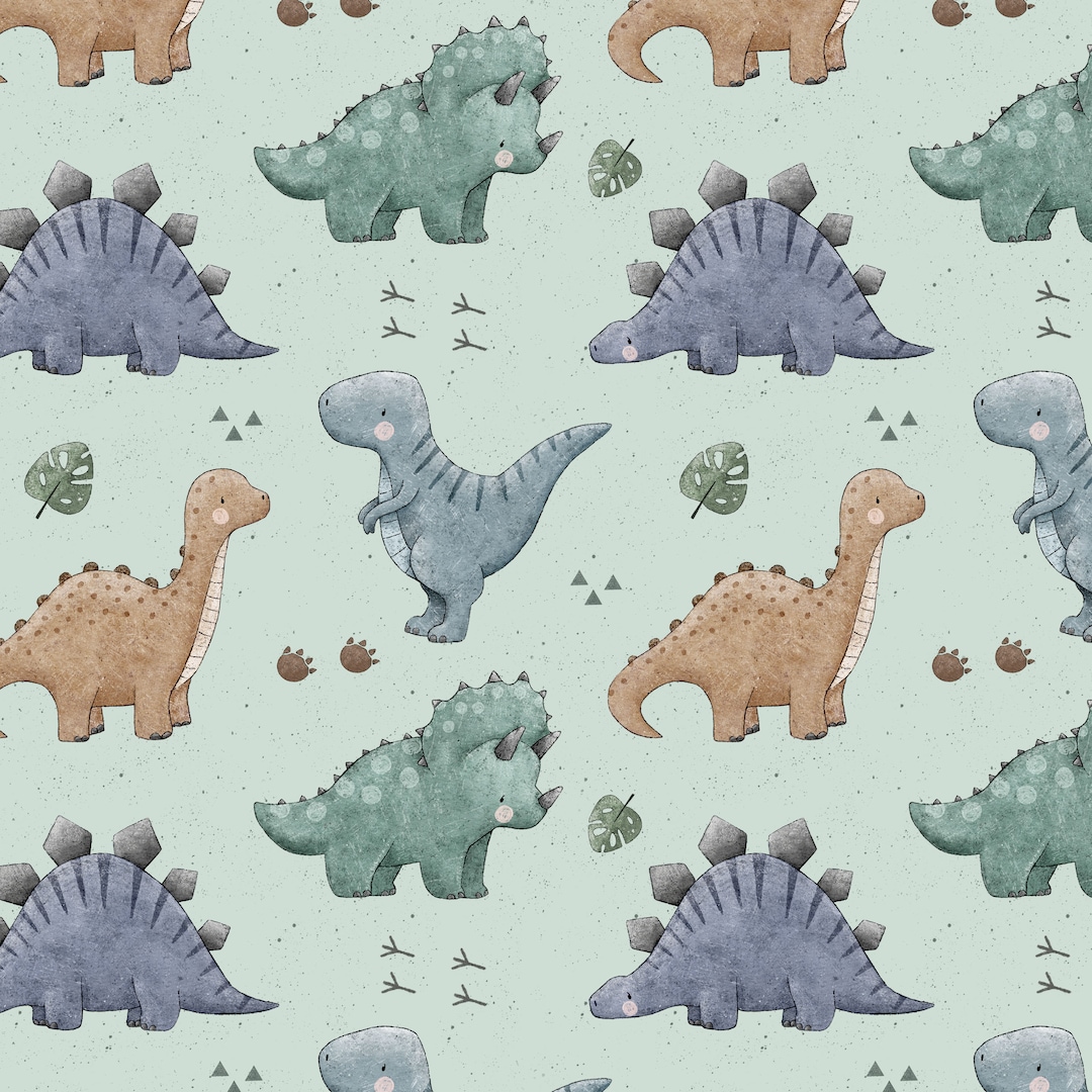 Baby Dinosaur Seamless Pattern, Jurassic Park, Boys Repeat Pattern ...