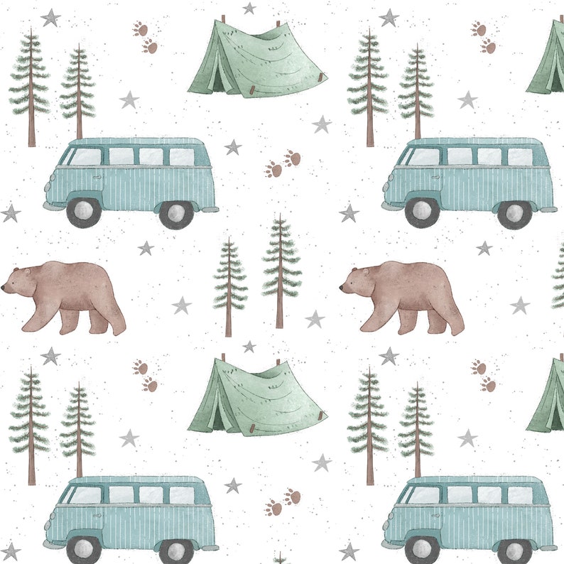 Explore and Adventure Seamless, Camping Fabric Design, Seamless Pattern ...