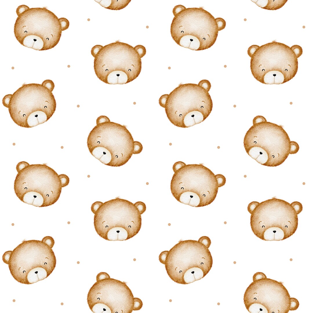Teddy Seamless Pattern, Bear Fabric Design, Baby Seamless Pattern ...