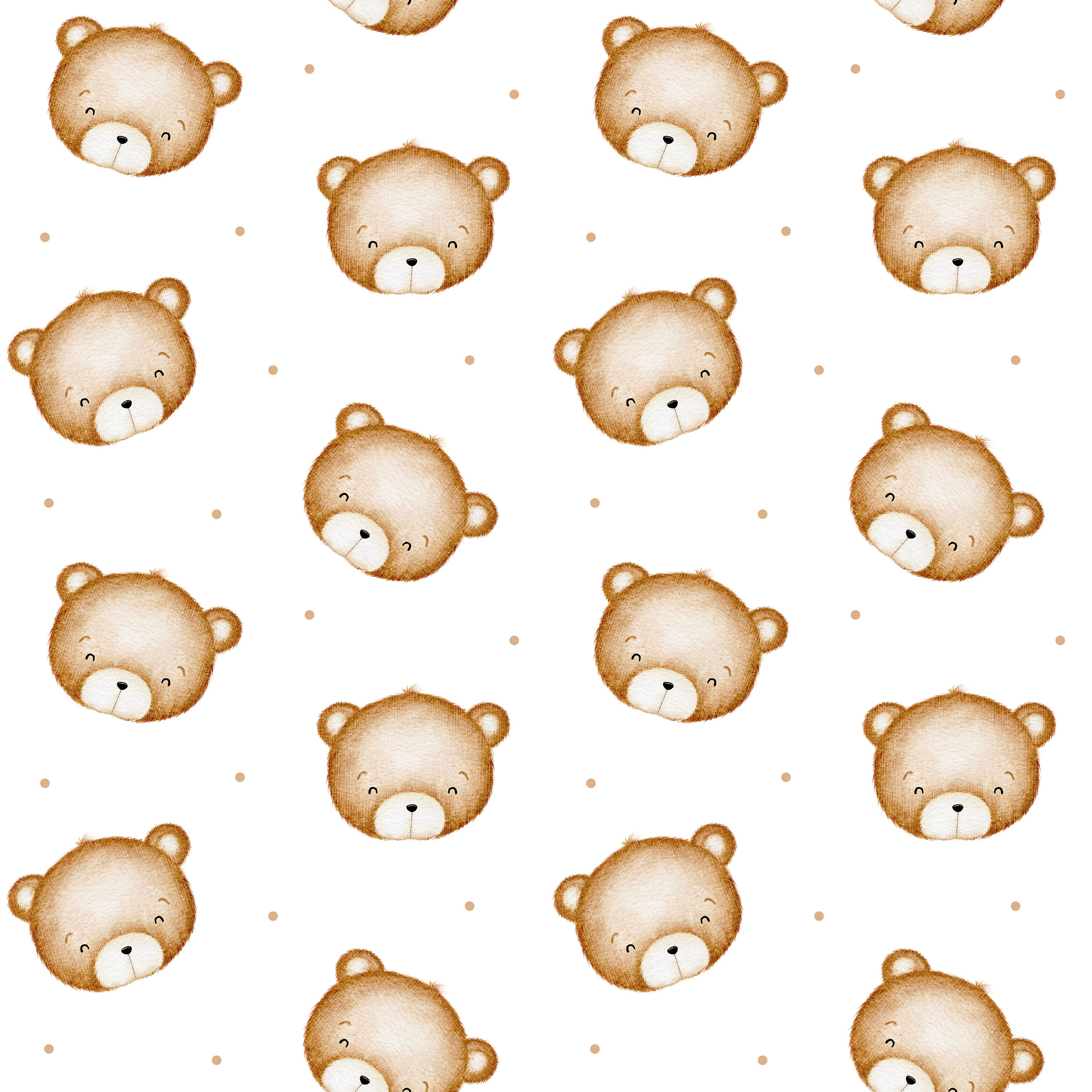 Teddy Seamless Pattern, Bear Fabric Design, Baby Seamless Pattern ...