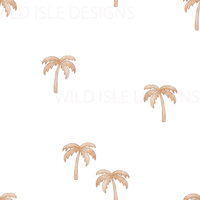 Summer Boho Neutral Palm Tree Seamless Pattern, Tropical Pattern, Beach ...