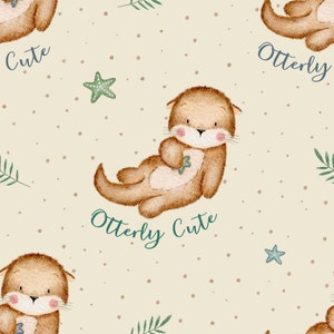 Otterly Cute Seamless Pattern Digital File, Otter Fabric Design, Baby ...