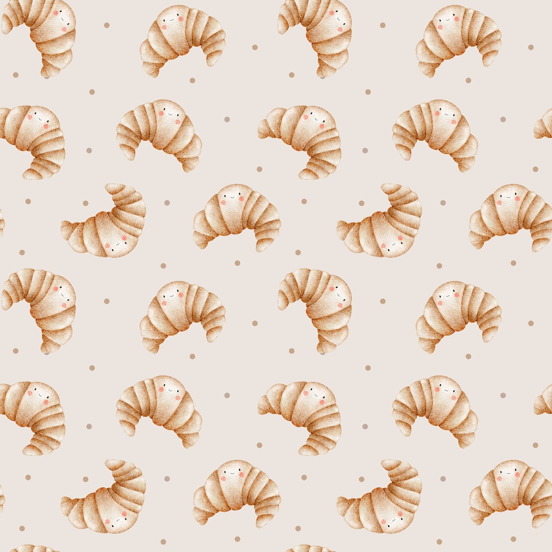 Croissant Seamless Pattern Digital File, Snack Fabric Design, Unisex ...
