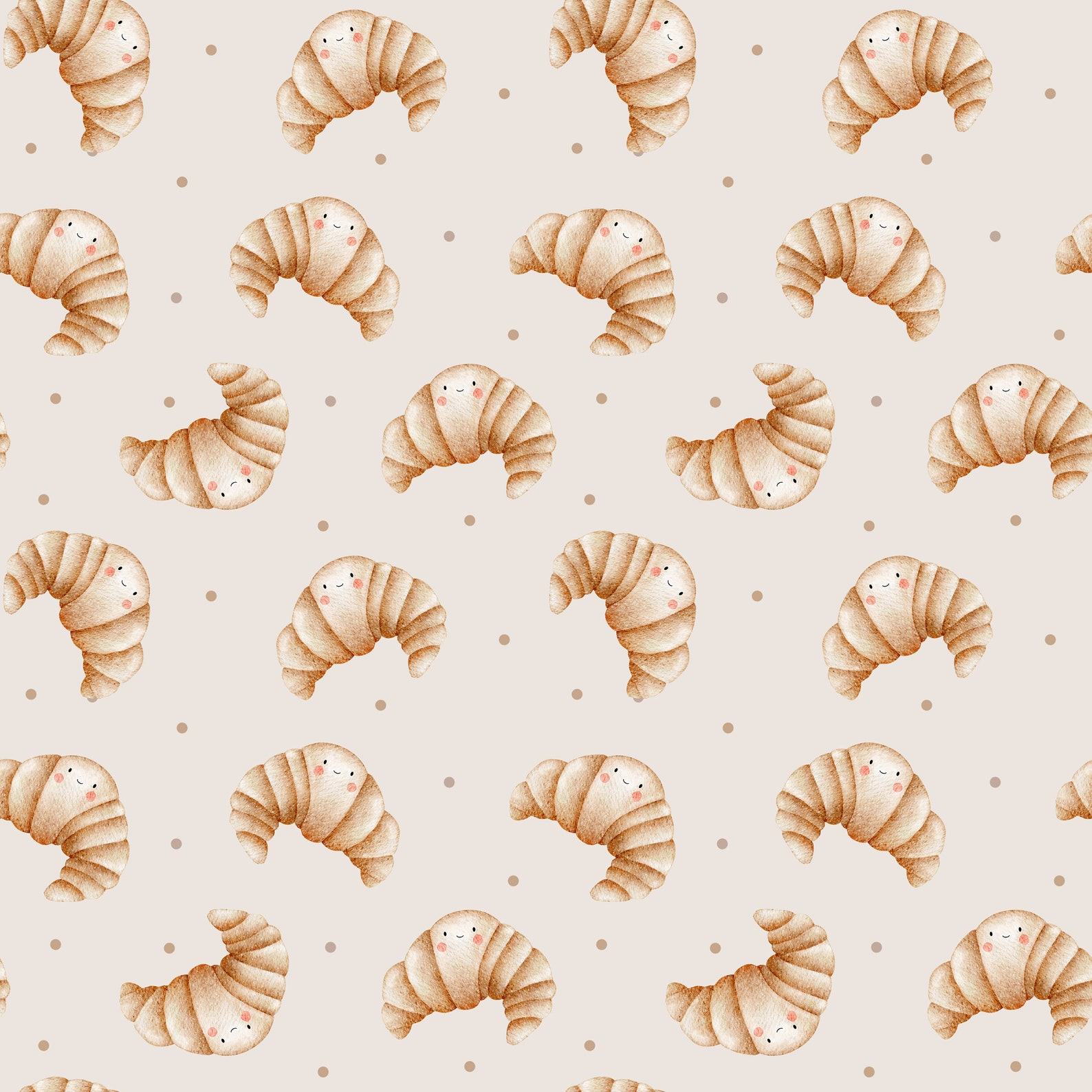 Croissant Seamless Pattern Digital File, Snack Fabric Design, Unisex ...