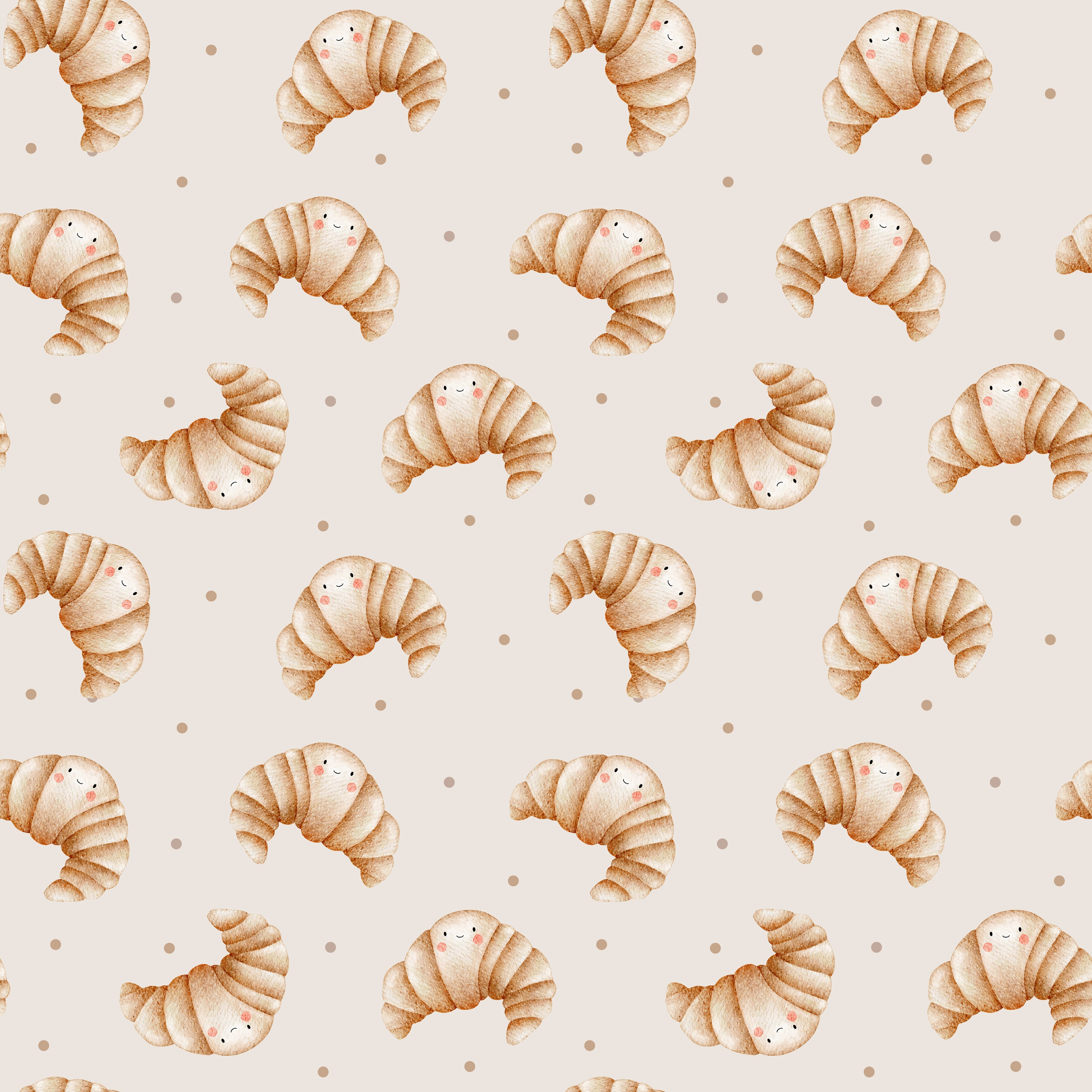 Croissant Seamless Pattern Digital File, Snack Fabric Design, Unisex ...