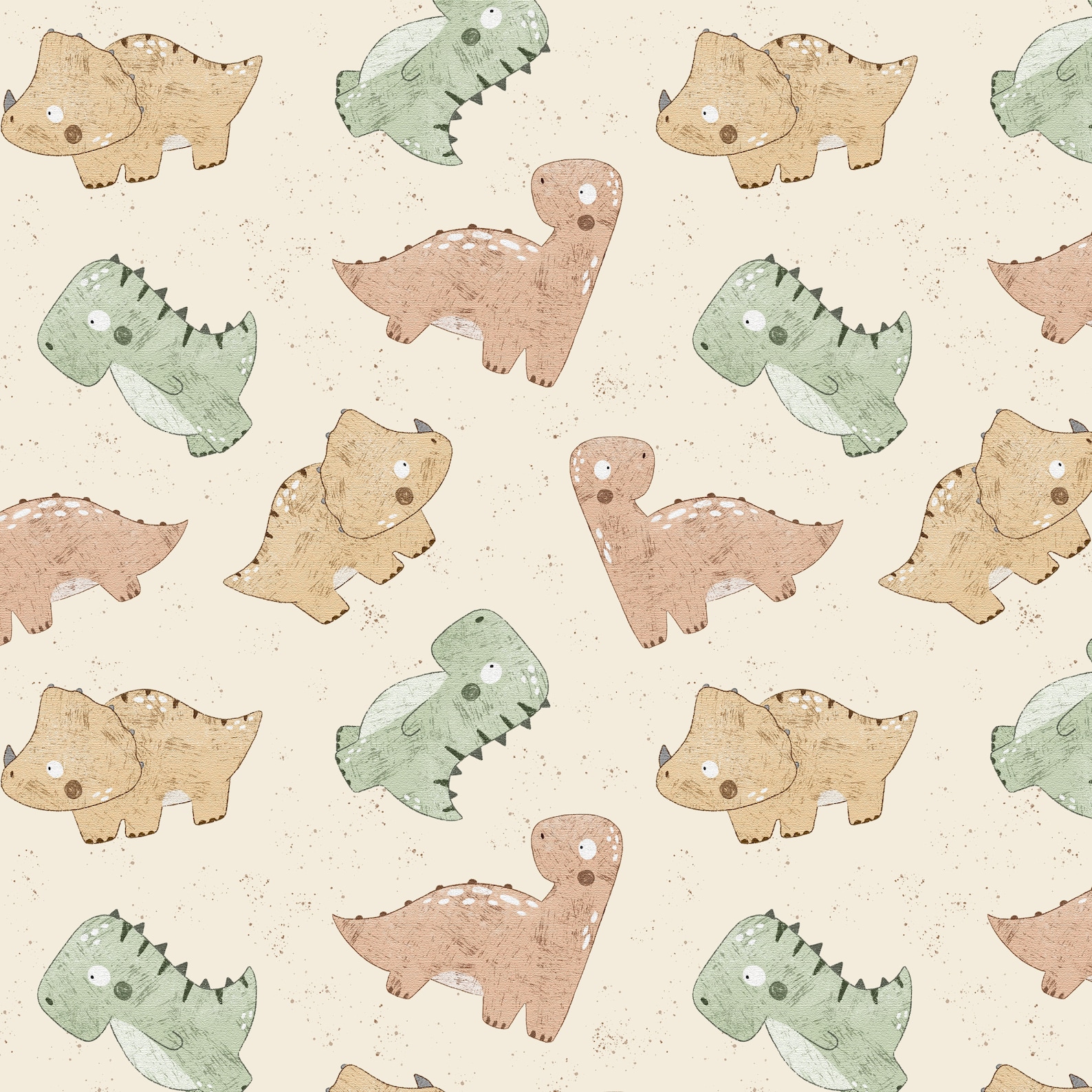 Cute Boho Dinosaur Seamless Pattern Design File, T Rex Fabric Design ...