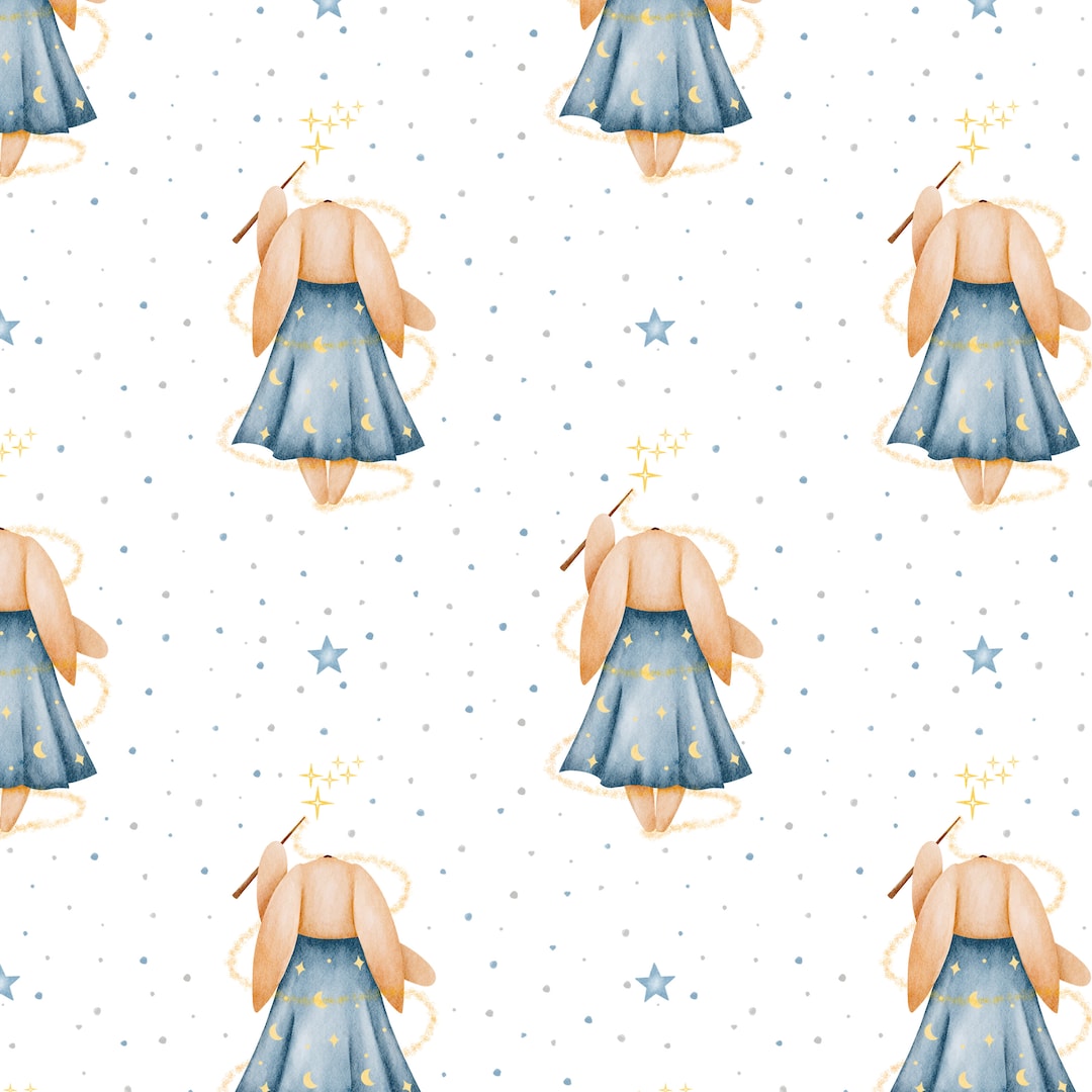 Magician Seamless Pattern, Rabbit Fabric Design, Baby Seamless Pattern ...