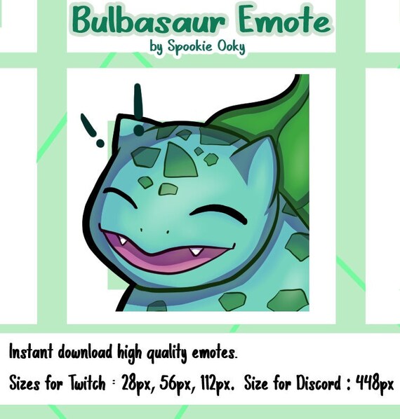 Pokemon Bulbasaur Emote streamer Emote That Can Also Be Used - Etsy