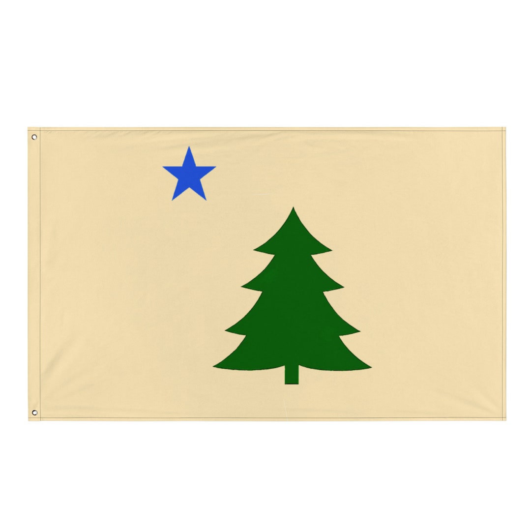 1901 Old Maine State Flag, Original Maine Flag, Maine Pine Tree & Star ...