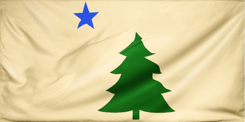1901 Old Maine State Flag, Original Maine Flag, Maine Pine Tree & Star Flag, Gift Xmas Birthday ...