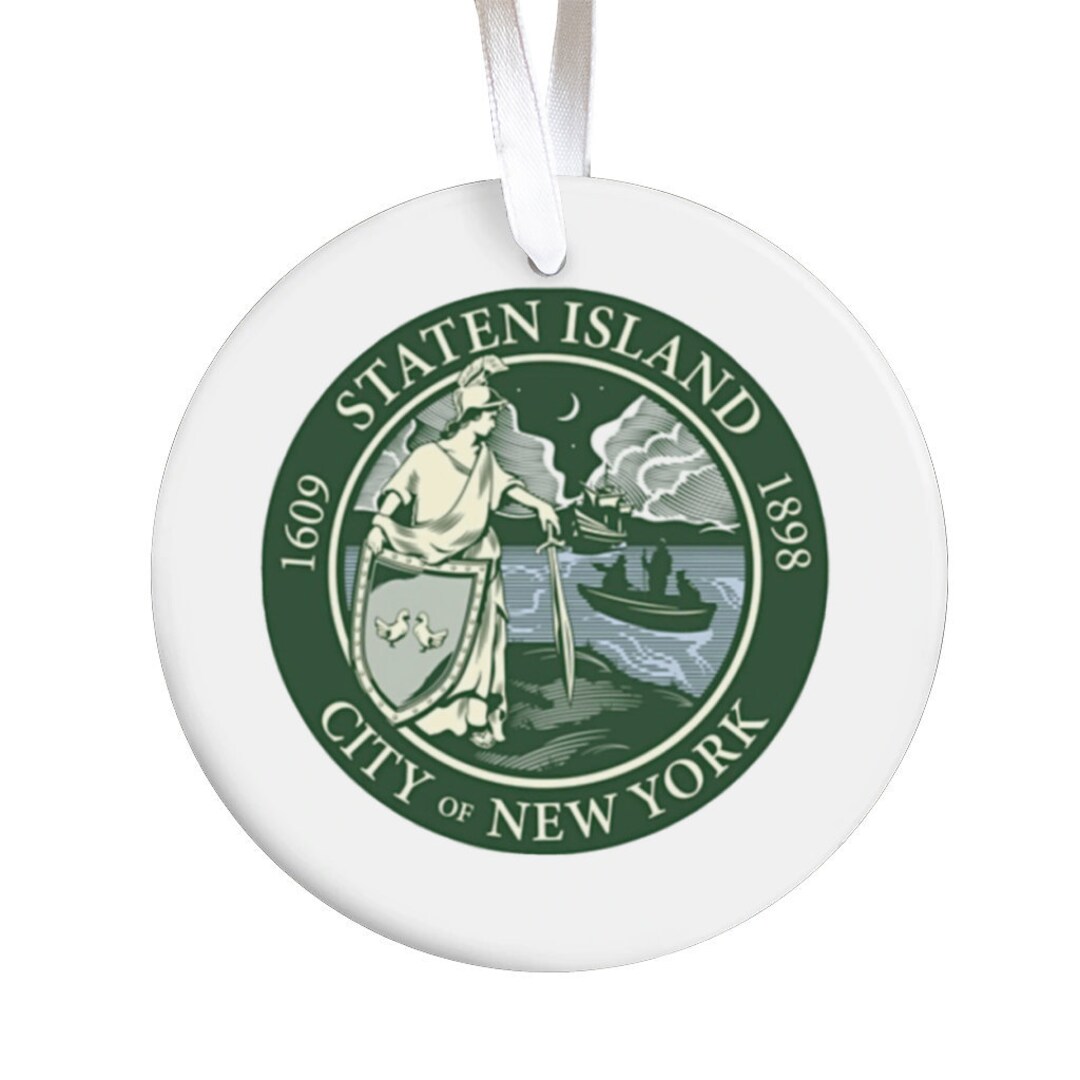 STATEN ISLAND Borough Seal Circle Christmas Gift Ornaments,staten ...
