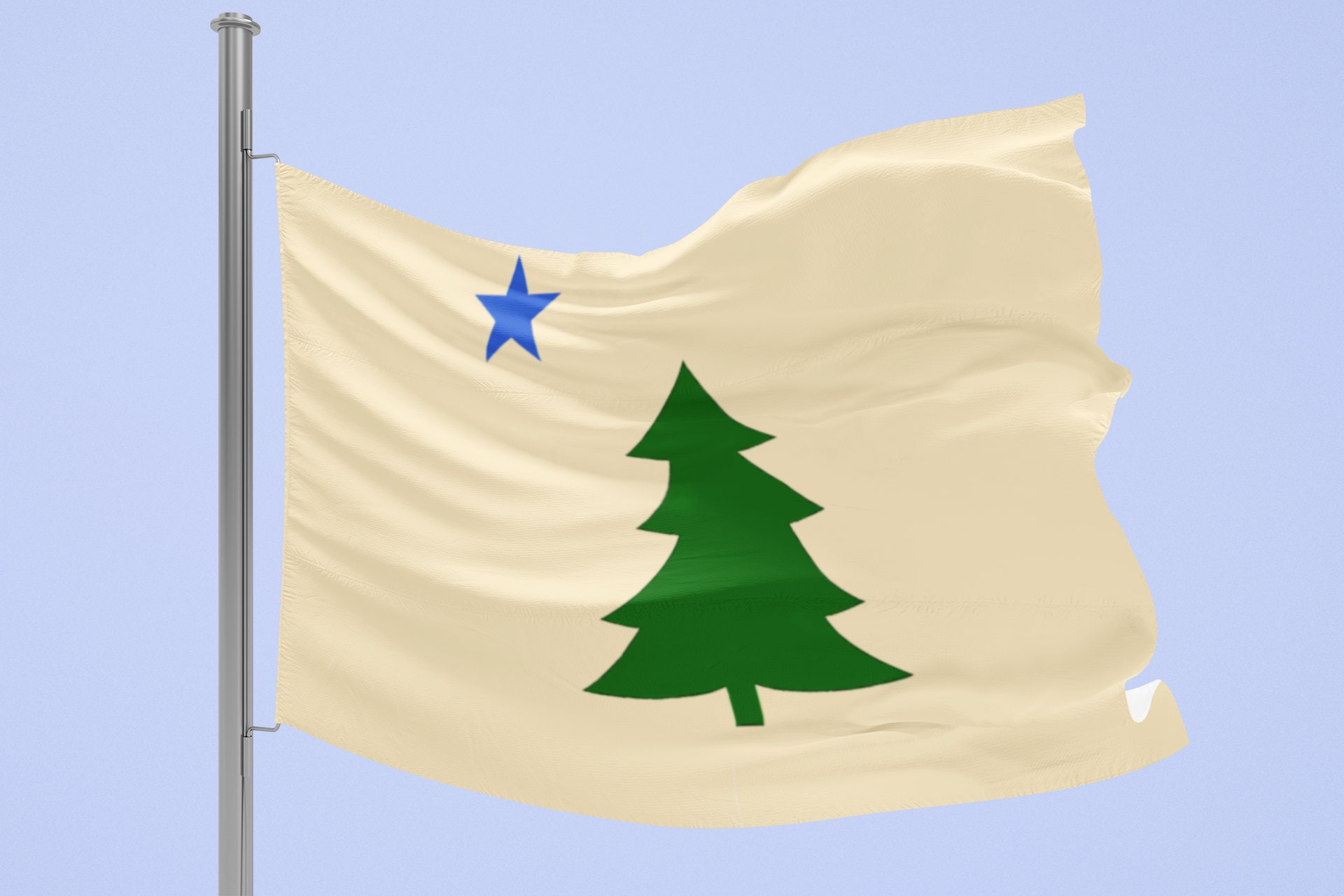 1901 Old Maine State Flag, Original Maine Flag, Maine Pine Tree & Star ...