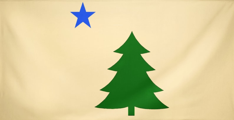 1901 Old Maine State Flag, Original Maine Flag, Maine Pine Tree & Star Flag, Gift Xmas Birthday ...