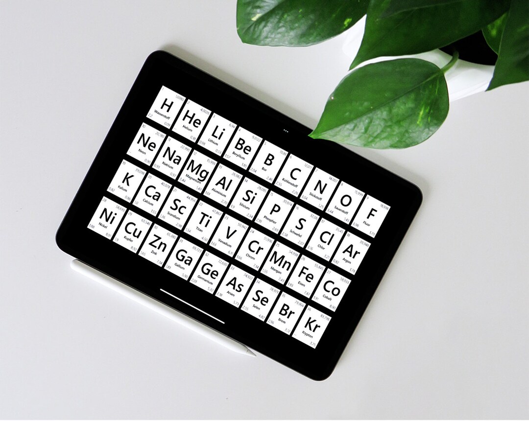 Goodnotes Sticker Periodic Table Black/white, iPad Learning, University ...