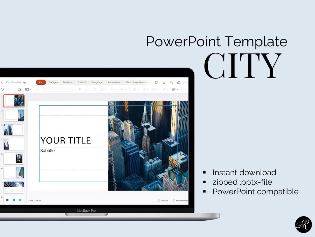 City Scenery Powerpoint Template - Etsy