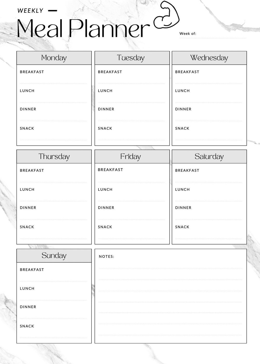 Weekly Meal Planner to Keep Track of Your Progress, Keep Track of Your ...