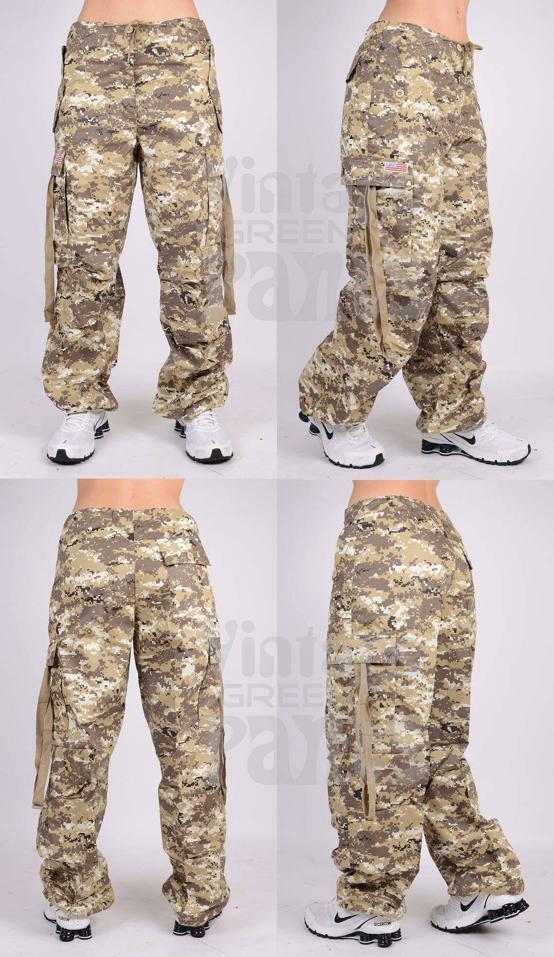 Real Y2K Girly Dessert Camo Flap Pocket Parachute Pant - Etsy