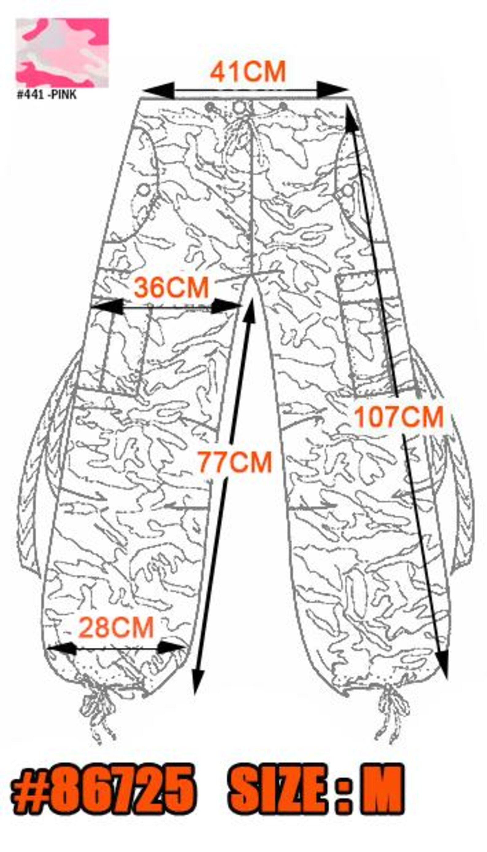 Girly Pink Camouflage Flap Pocket Windpant- - Baggy Oversized Girlyfit ...