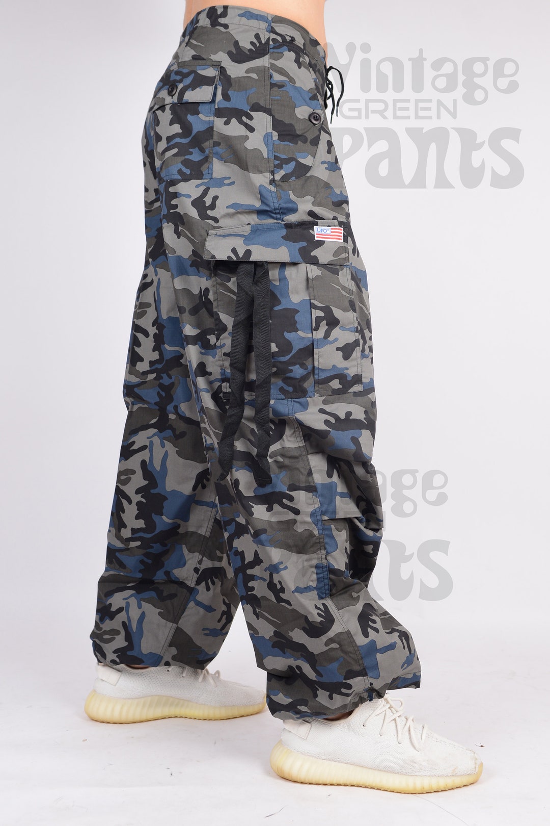 Unisex Oversized Y2k UFO Classic Navy Camo Wind Cargopant - Etsy