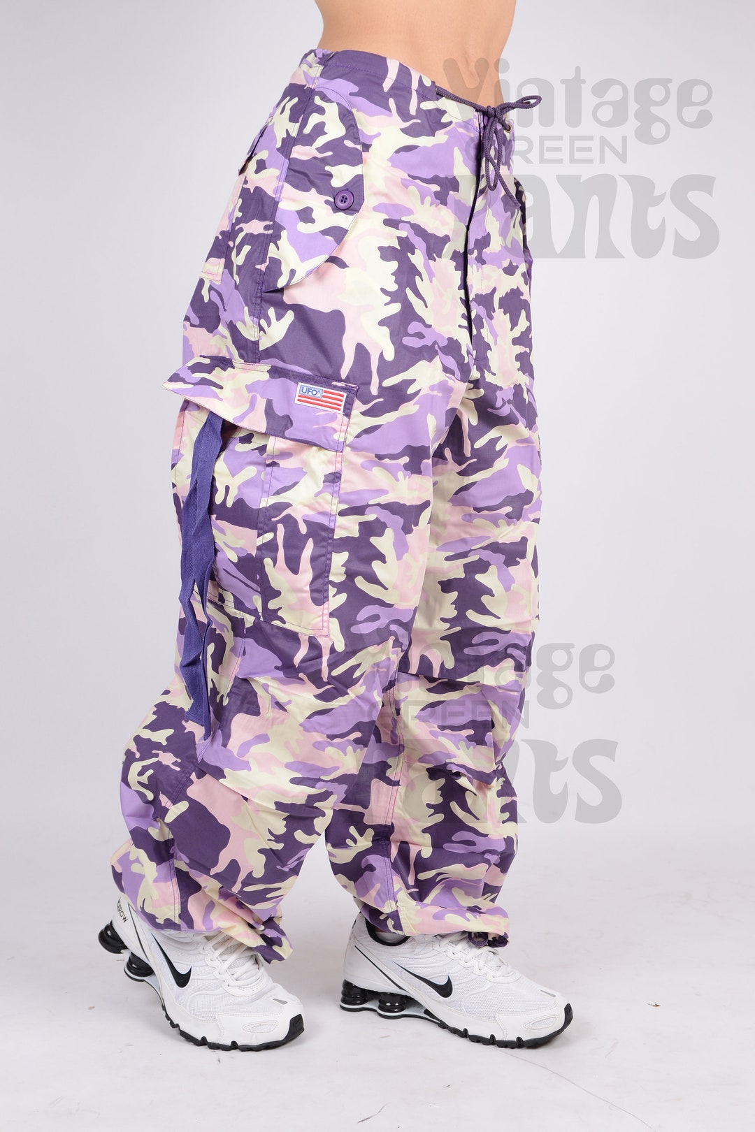 Kids Retro XXS Oversized Y2k UFO Classic Purple Camo Wind Cargo ...