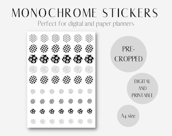 Monochrome Stickers - Etsy